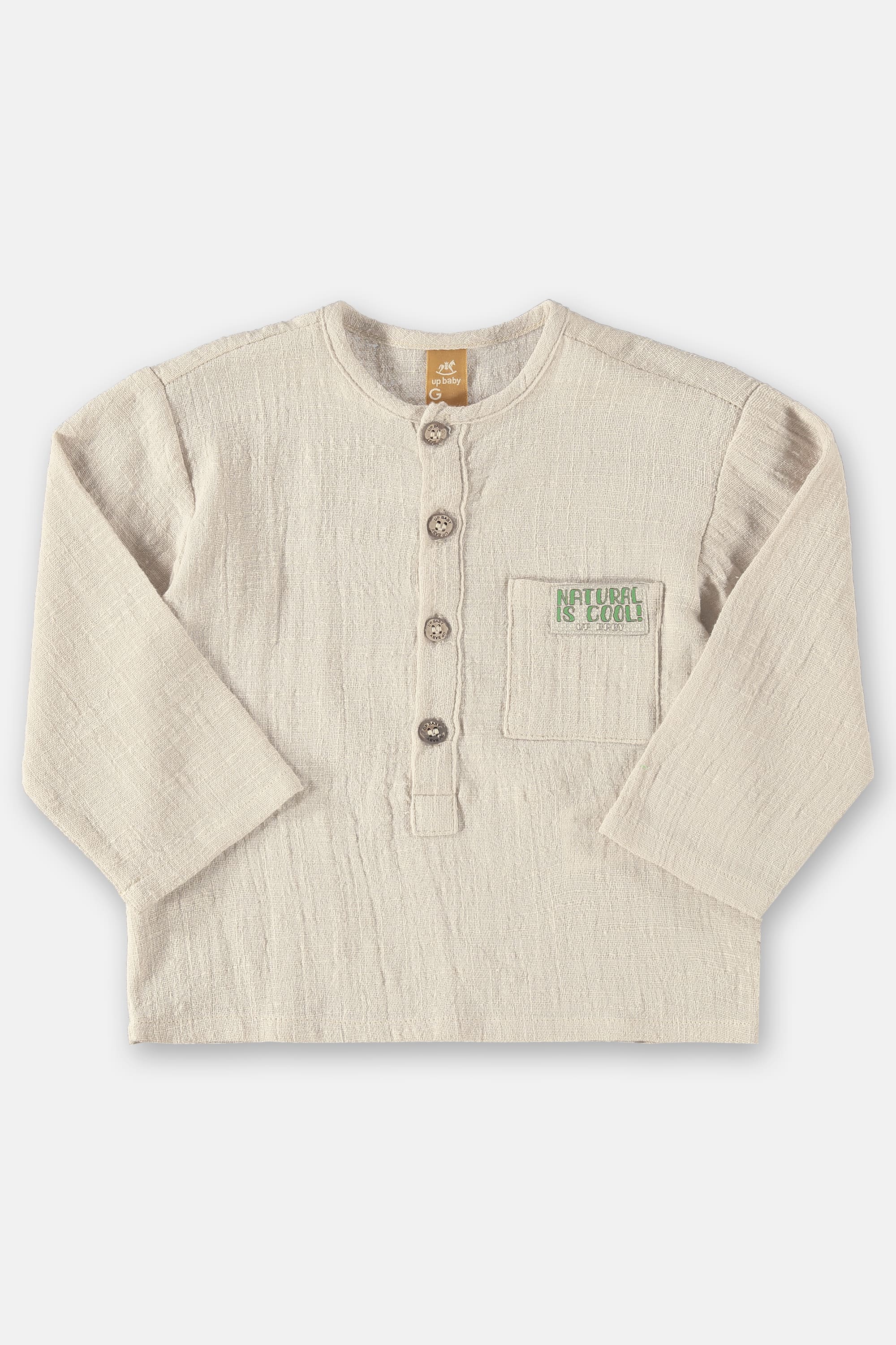 Up Baby - Bata Manga Longa Bebê Menino Off White - Up Baby