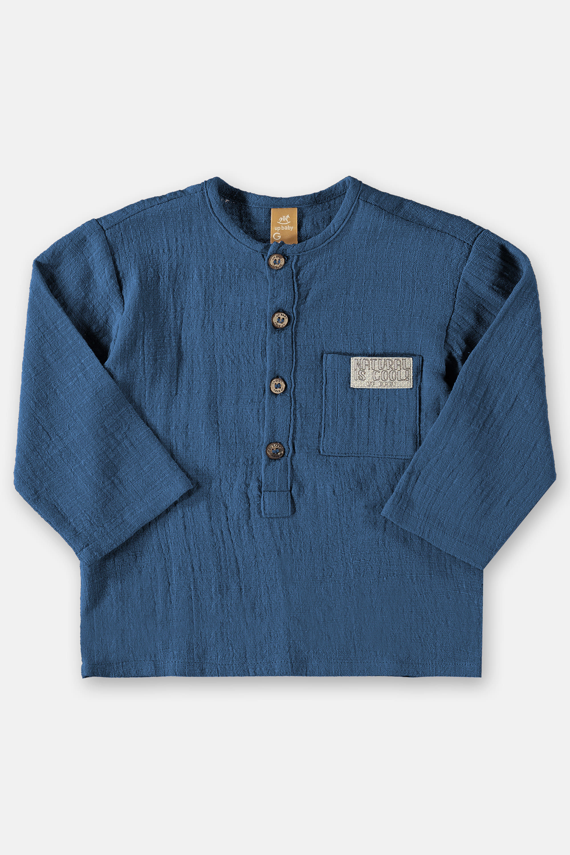 Up Baby - Bata Manga Longa Bebê Menino Azul - Up Baby