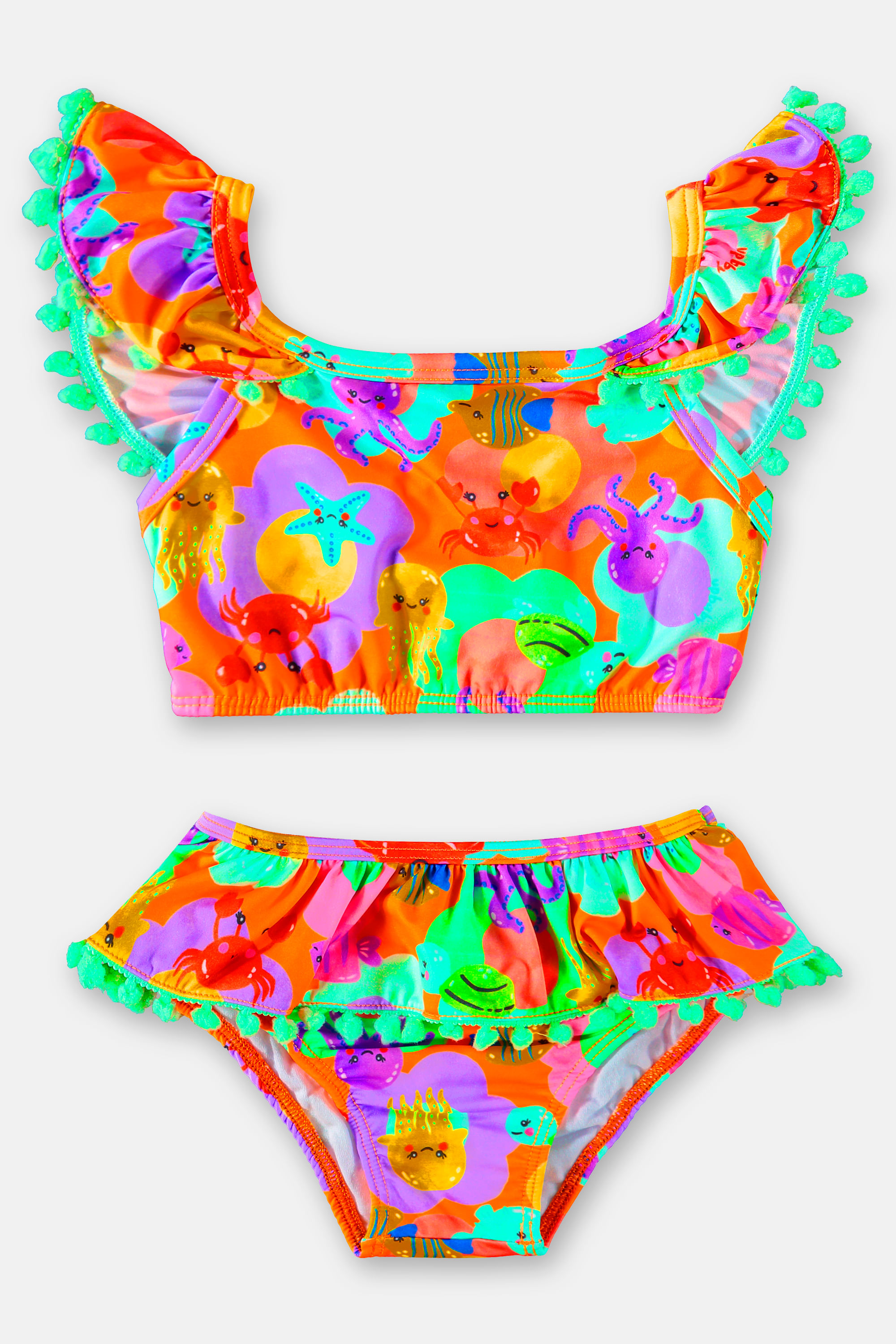 Up Baby - Conjunto Biquíni em Malha com FPS+50 Menina Laranja - Up Baby