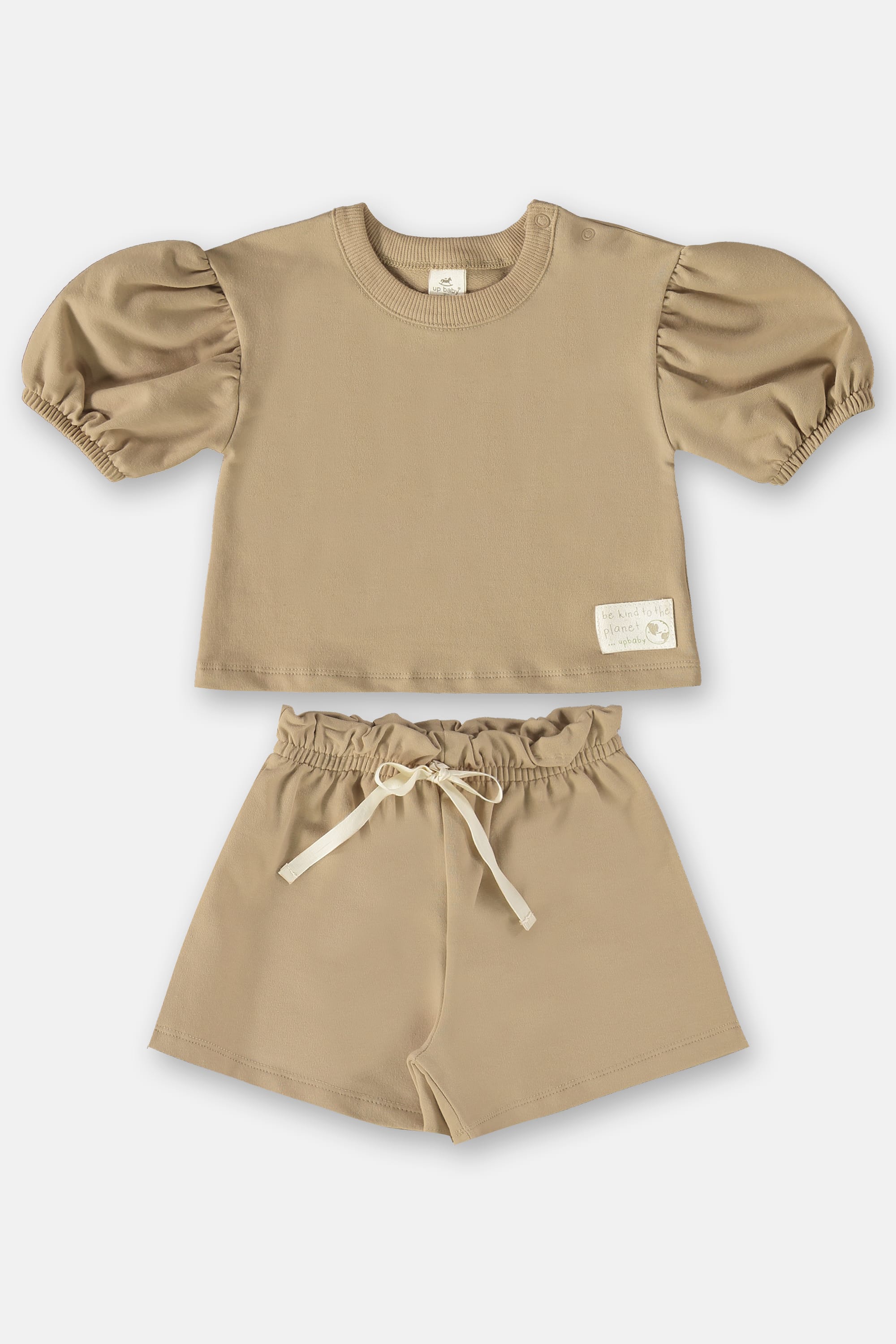 Up Baby - Conjunto Nature Infantil Menina Marrom - Up Baby
