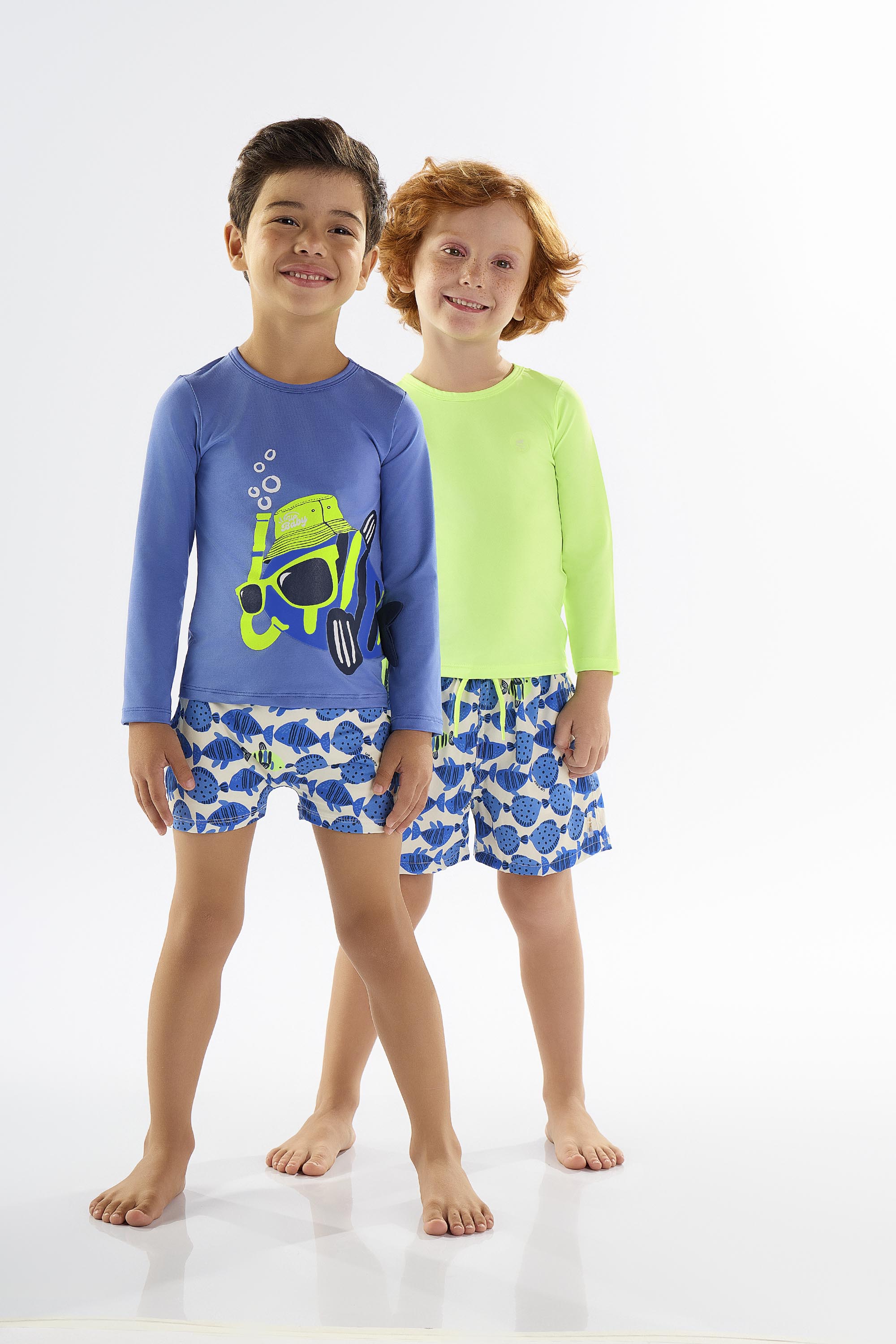 Up Baby - Short de Praia Infantil para Menino Verde - Up Baby