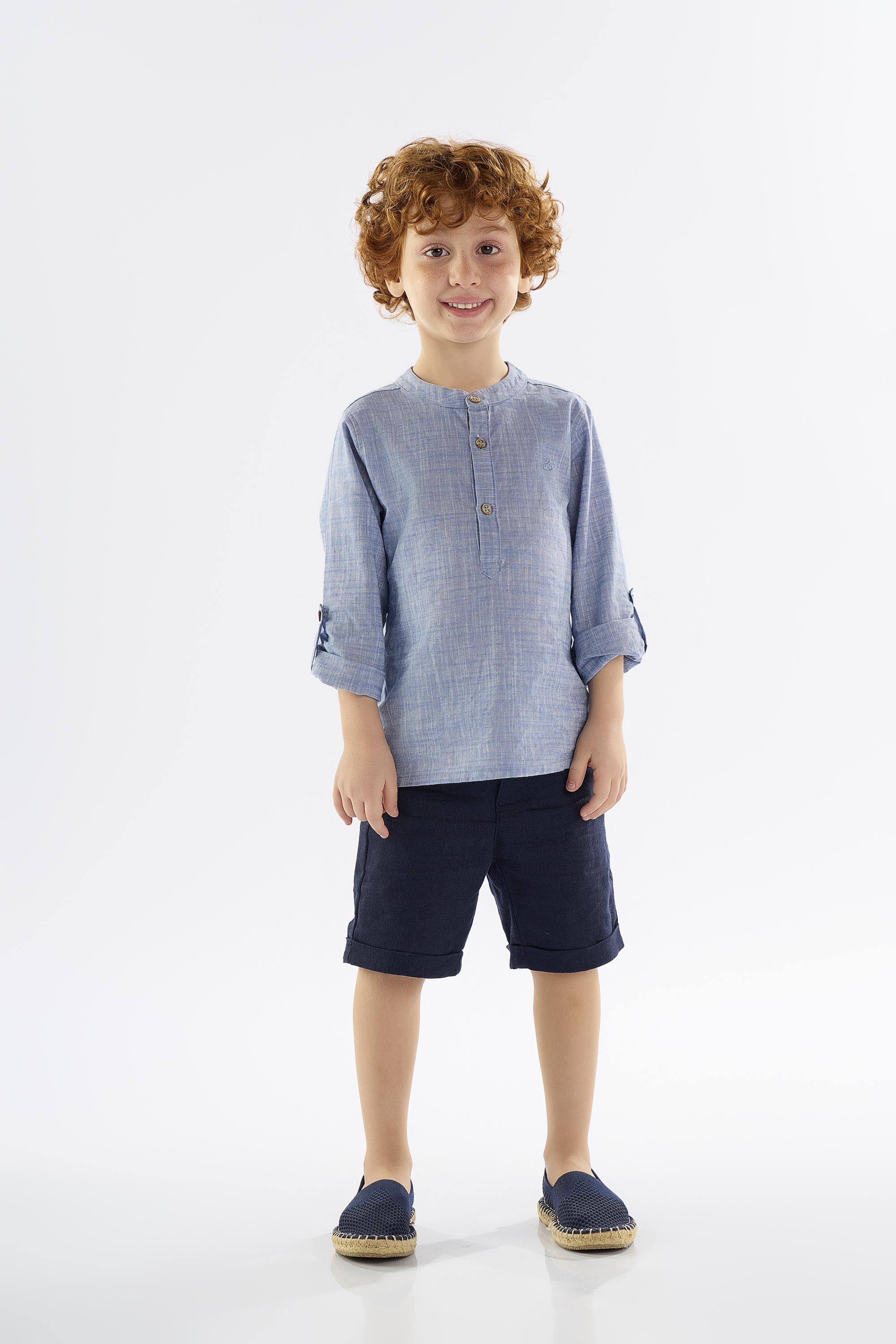 Up Baby - Bata Infantil para Menino em Algodão Azul - Up Baby